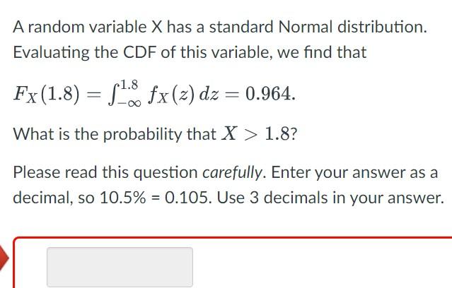 Solved A random variable X has a standard Normal | Chegg.com