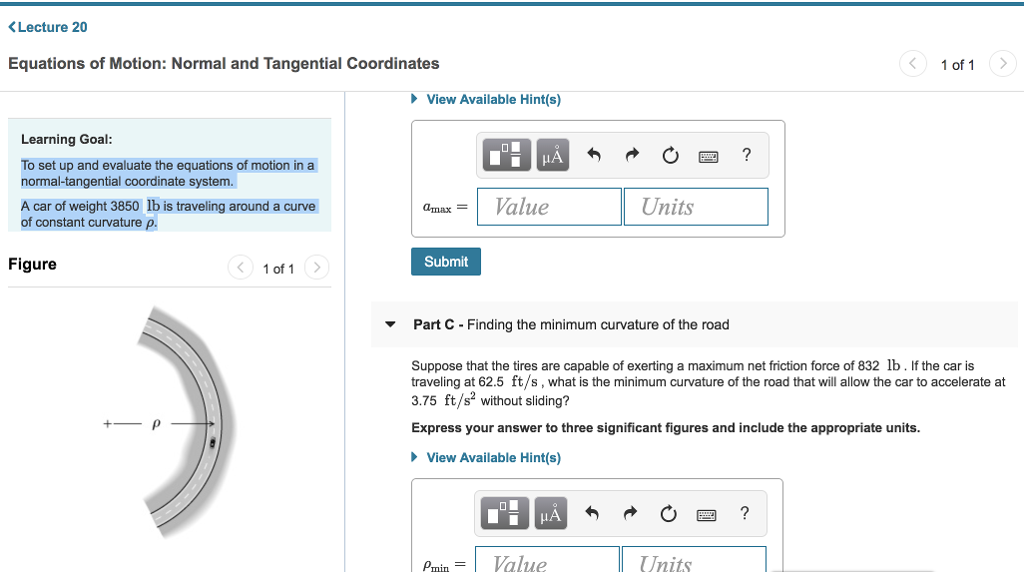Solved Lecture 20 Equations of Motion: Normal and Tangential | Chegg.com