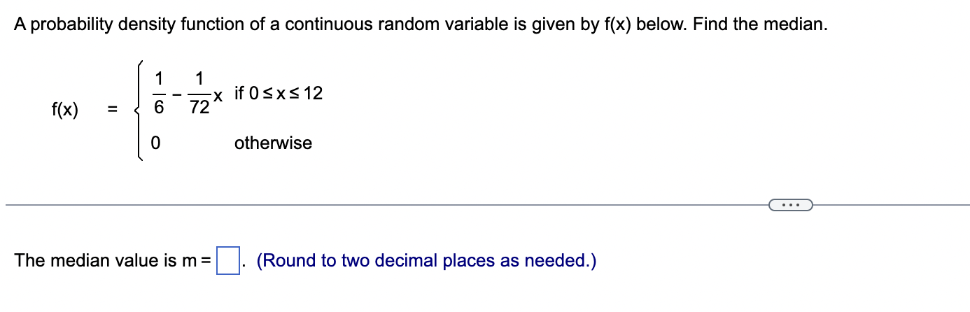 Solved A probability density function of a continuous random | Chegg.com