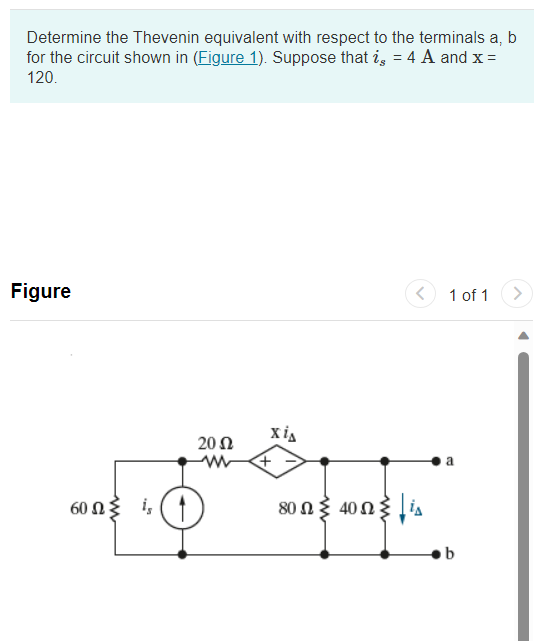 Solved Determine the Thevenin equivalent with respect to the | Chegg.com