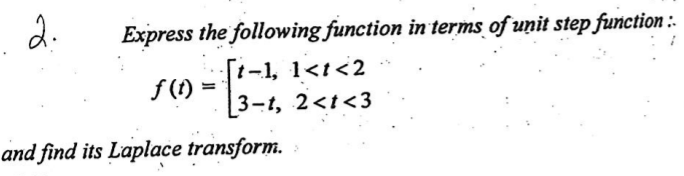 Solved 2. Express the following function in terms of unit | Chegg.com