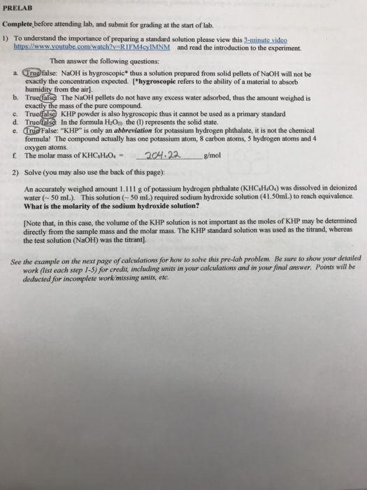 Solved: PRELAB Complete Before Attending Lab, And Submit F... | Chegg.com