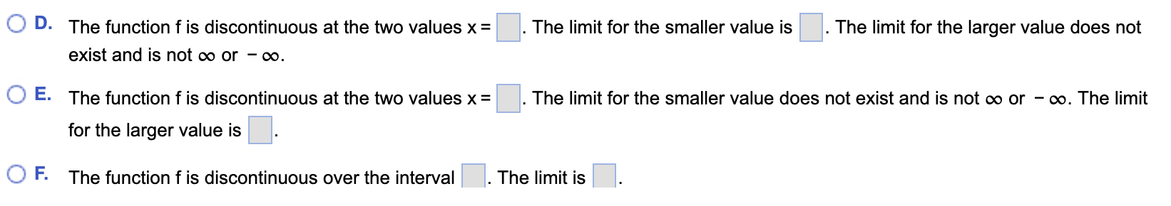Solved Find All Values Xa Where The Function Is 0360