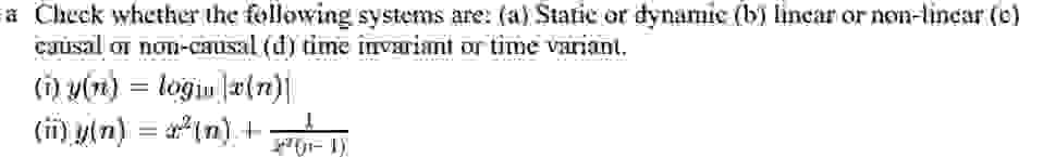 Solved a Check whether the following systems are: (a) | Chegg.com