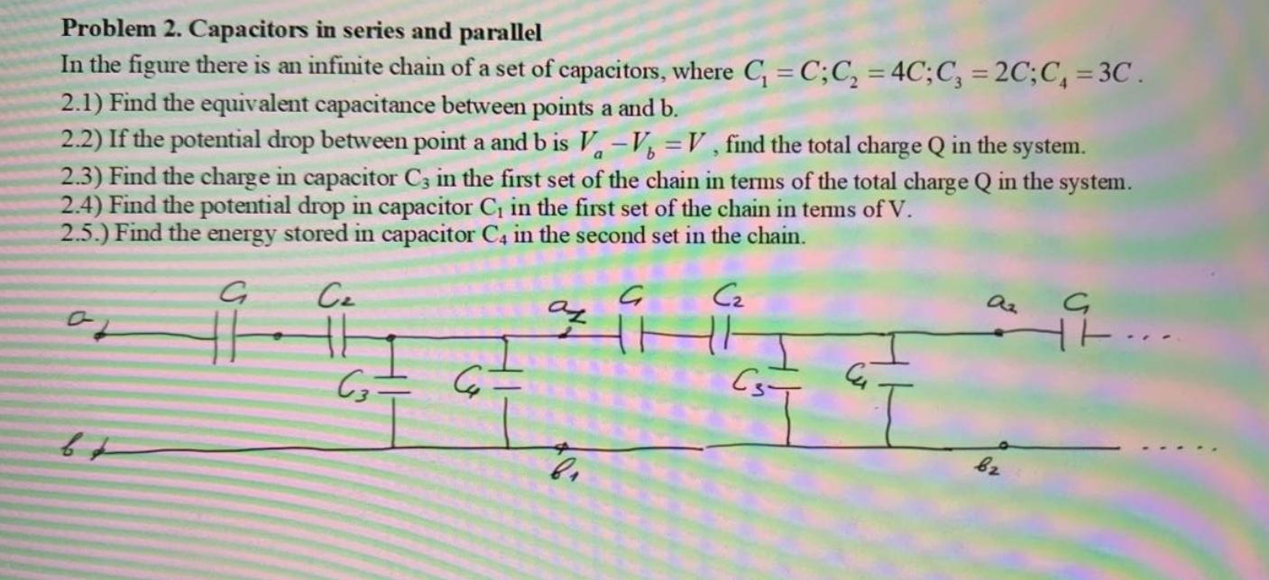 Solved Problem 2. Capacitors in series and parallel In the | Chegg.com