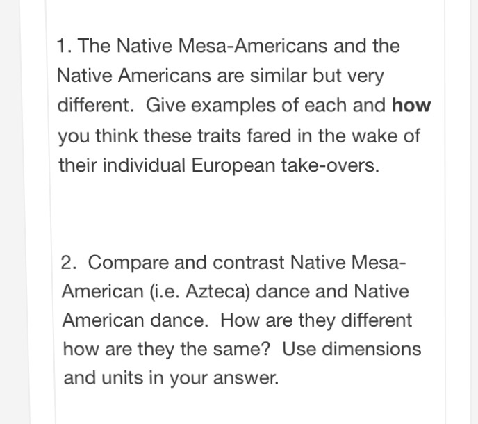 Comparing Native Americans And Europeans