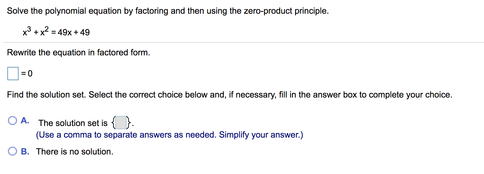 Solved Solve the polynomial equation by factoring and then | Chegg.com