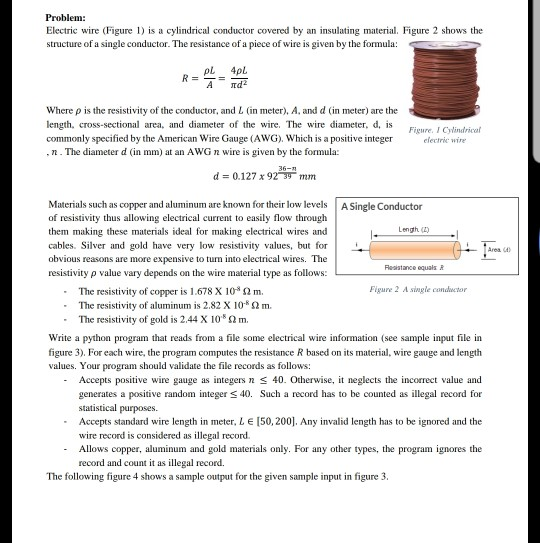 Solved Problem: Electric wire (Figure 1 is a cylindrical | Chegg.com