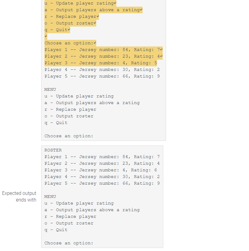 Solved 5.29 LAB*: Program: Soccer team roster This program | Chegg.com