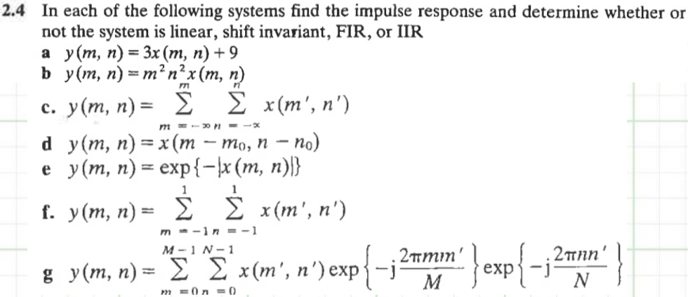 Solved 4 In each of the following systems find the impulse | Chegg.com
