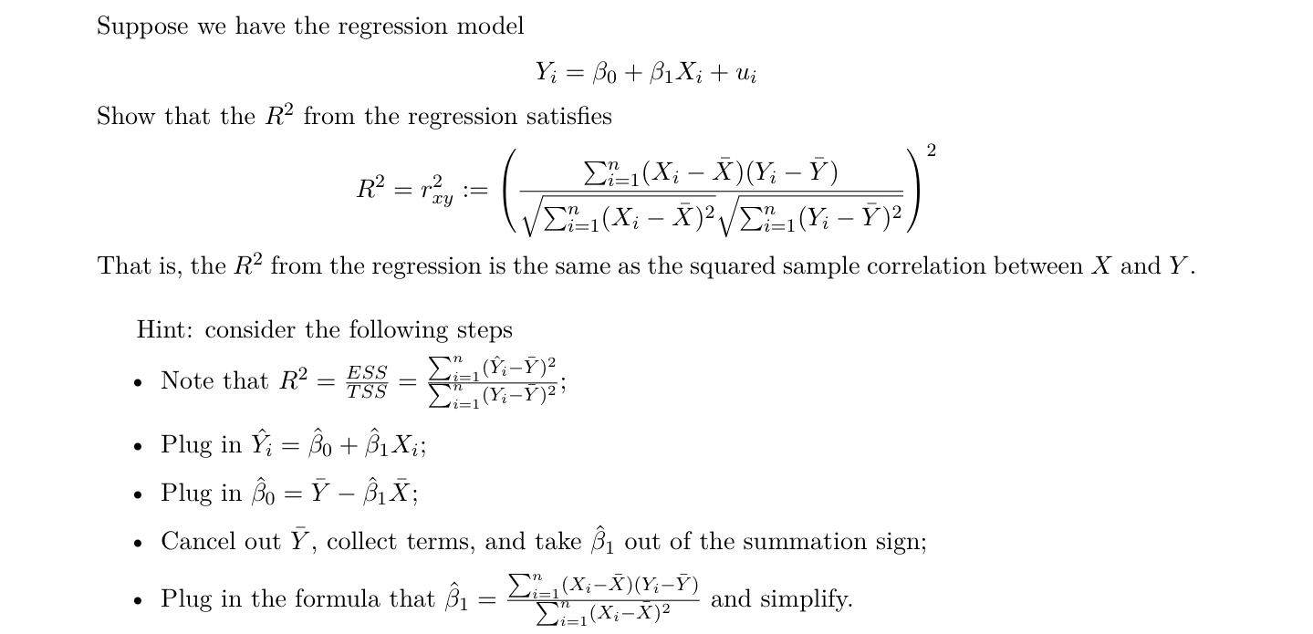 Solved Suppose We Have The Regression Model Yį Bo B1x