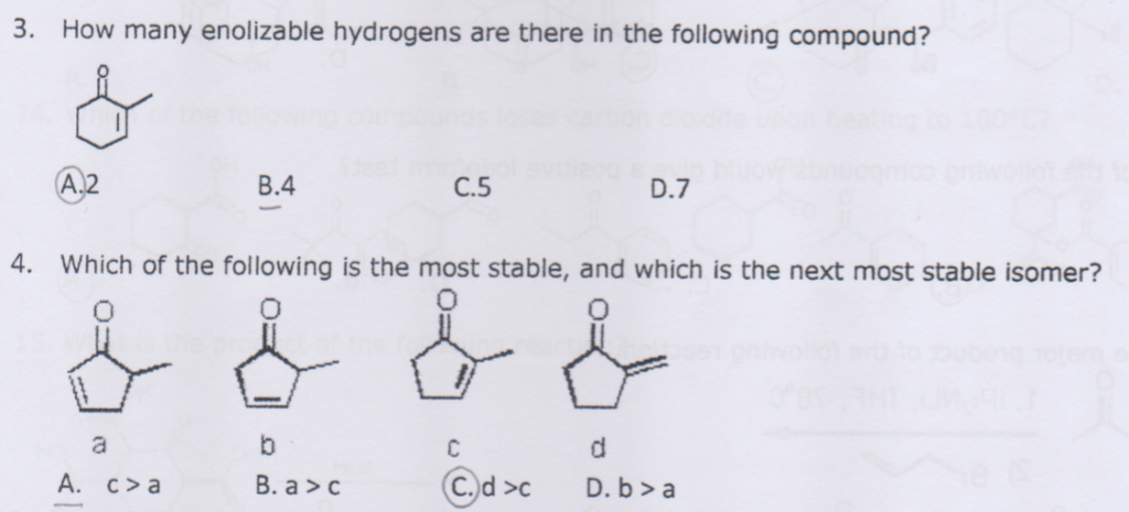 Solved 3. How many enolizable hydrogens are there in the | Chegg.com