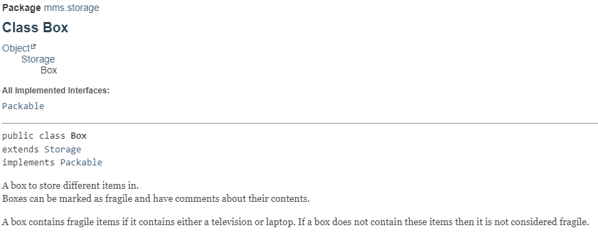 public class Box extends Storage implements Packable | Chegg.com