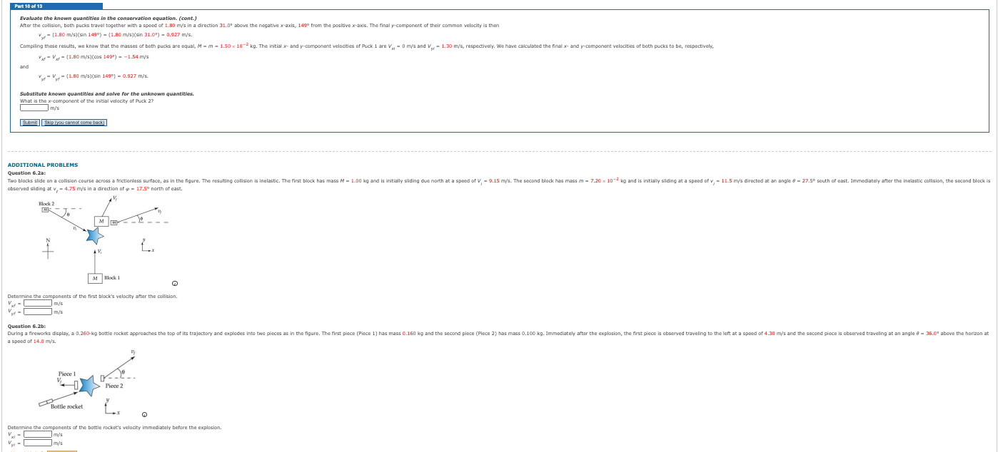 Solved Part 10 ﻿of 13Evaluate the known quantities in the | Chegg.com