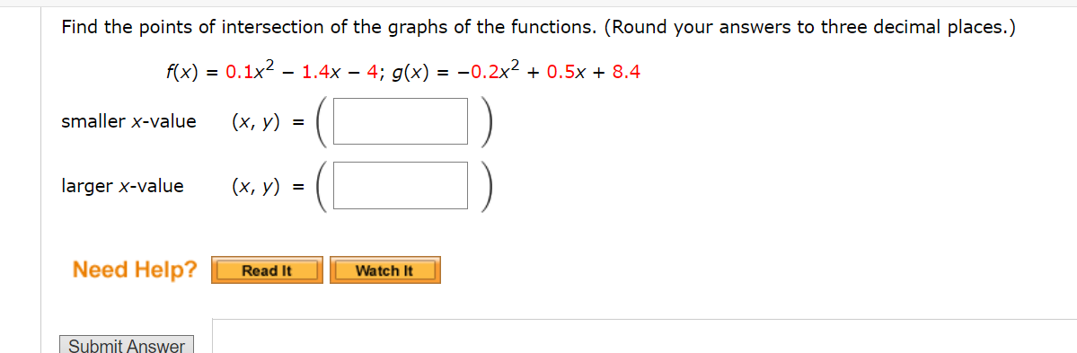 Solved Find the points of intersection of the graphs of the | Chegg.com