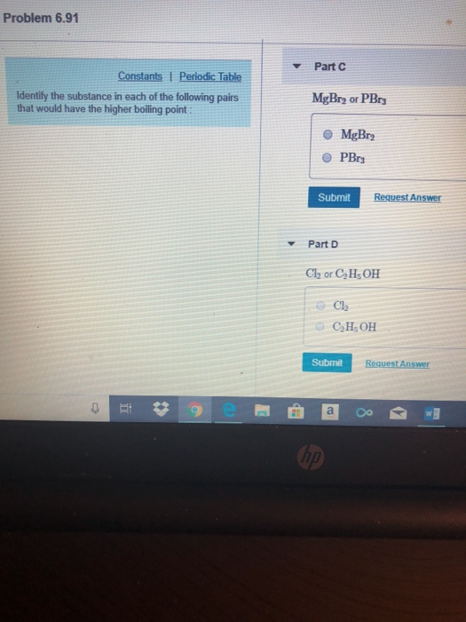 Solved Problem 6.91 Part C Constants I Periodic Table | Chegg.com
