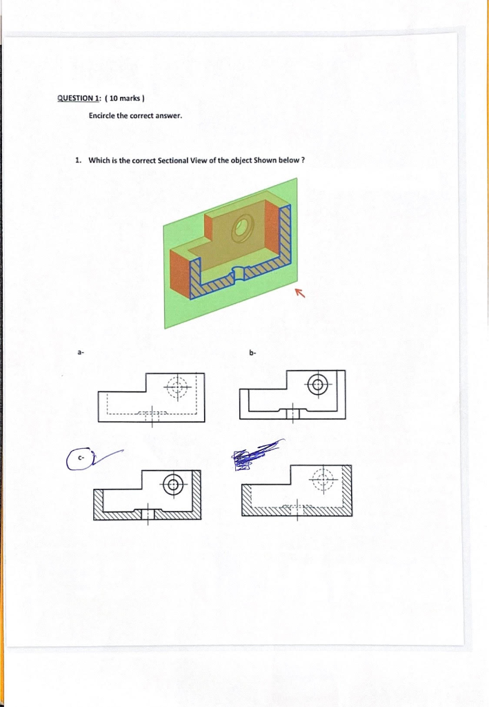 Solved QUESTION 1: (10 marks) Encircle the correct answer. | Chegg.com