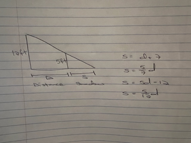 Solved s=d+7 s=75d s=5d−12 s=125d | Chegg.com