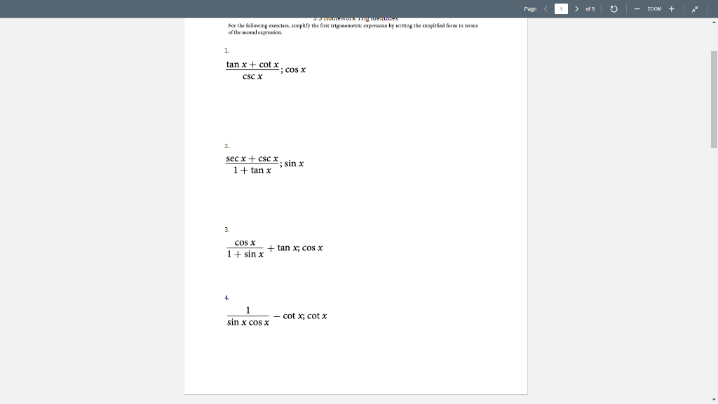 Solved For the following exercises, simplify the first | Chegg.com
