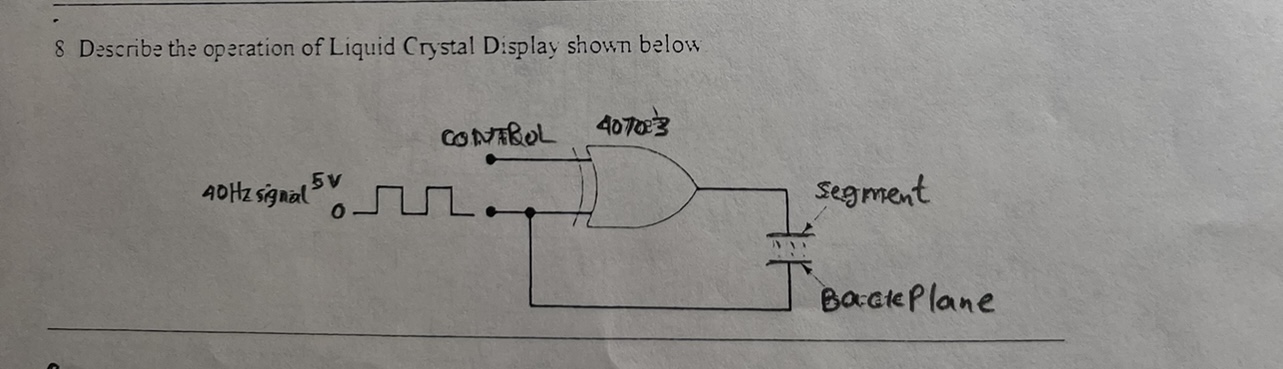 8 Describe the operation of Liquid Crystal Display | Chegg.com