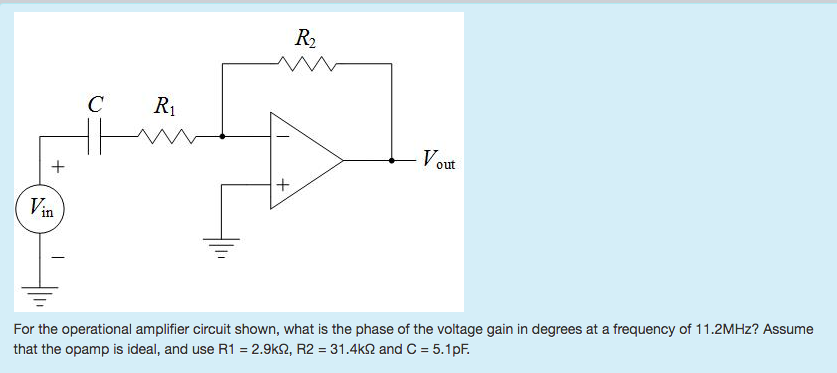 Solved RF R1 R2 out For the operational amplifier circuit | Chegg.com