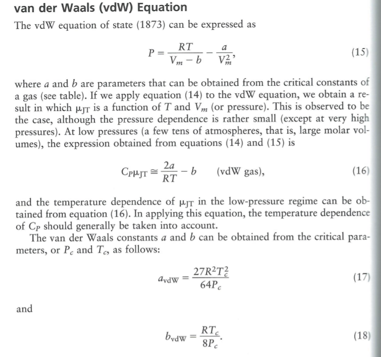 Solved van der Waals (vdW) Equation The vdW equation of | Chegg.com