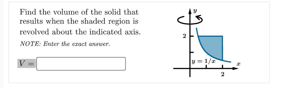 Solved Find the volume of the solid that results when the | Chegg.com