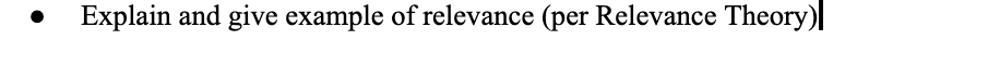Solved . Explain and give example of relevance (per | Chegg.com