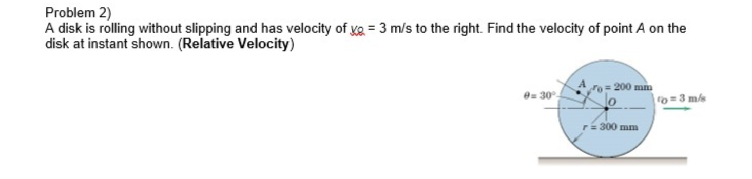 Solved Problem 2) A disk is rolling without slipping and has | Chegg.com