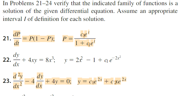 Solved In Problems 21–24 verify that the indicated family of | Chegg.com