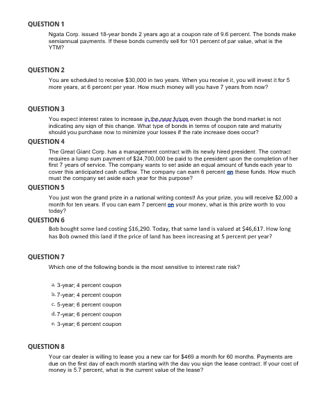 Solved Instructions:For calculation questions the final | Chegg.com