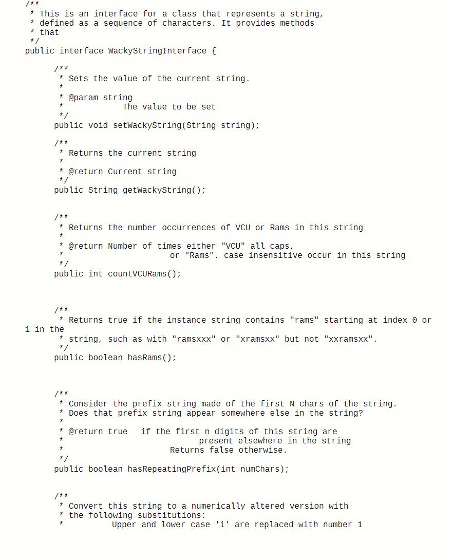 Solved Develop a Java class called RamString that correctly | Chegg.com