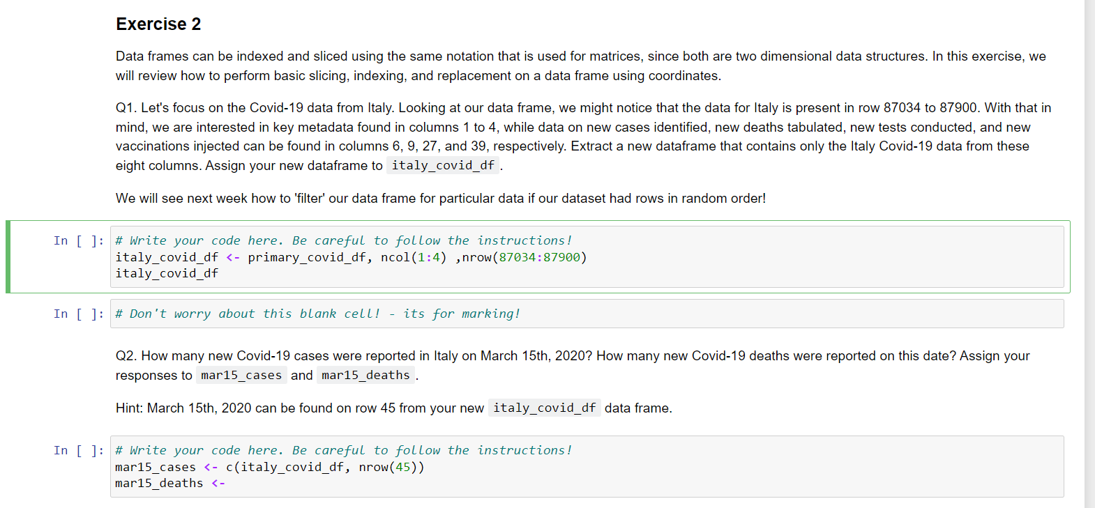 will review how to perform basic slicing, indexing, | Chegg.com