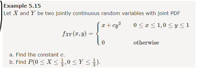 Solved Example 5.15 Let X and Y be two jointly continuous | Chegg.com