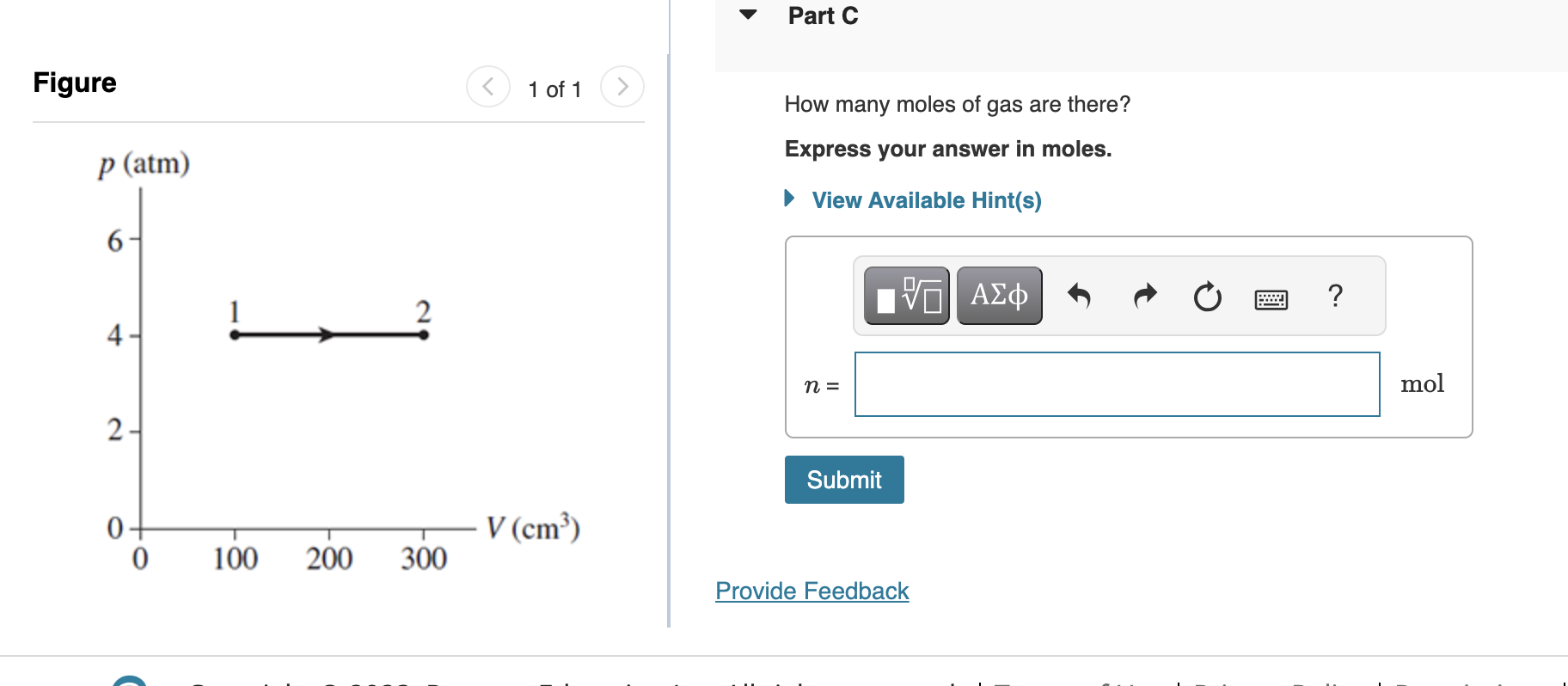 Solved View Available Hint(s) A gas with an initial | Chegg.com