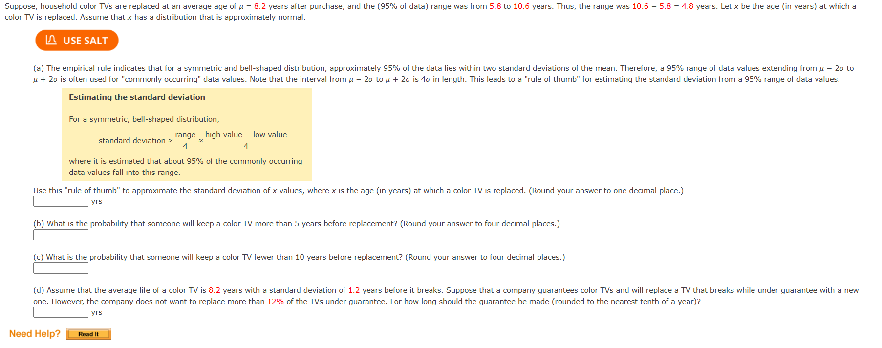 Solved Estimating the standard deviation For a symmetric, | Chegg.com