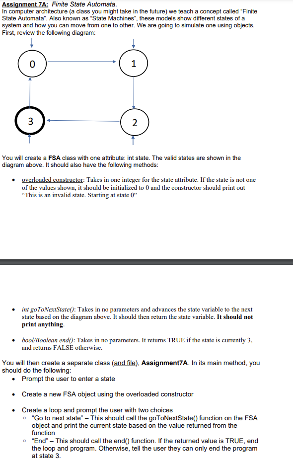 Solved Assignment 7A: Finite State Automata. In computer | Chegg.com