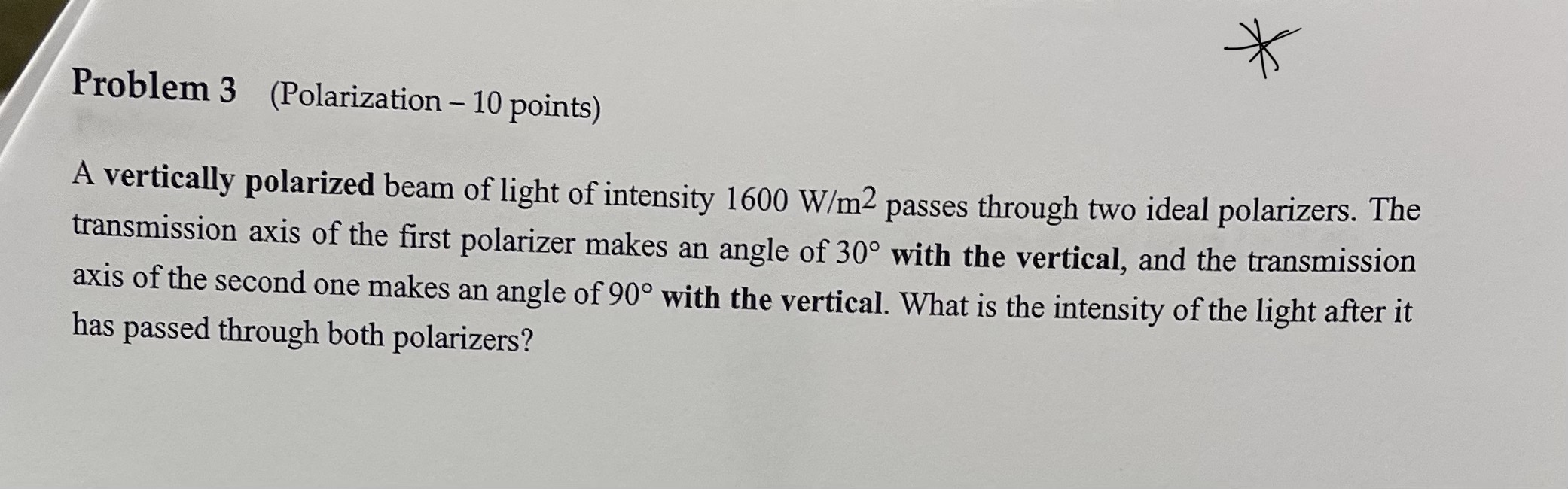 Solved Problem 3 (Polarization - 10 ﻿points)A vertically | Chegg.com