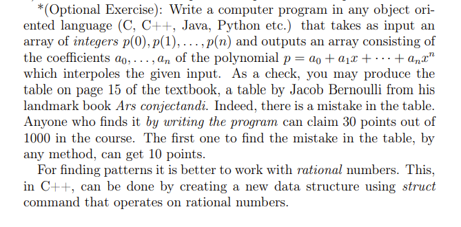 Solved *(Optional Exercise): Write a computer program in any | Chegg.com