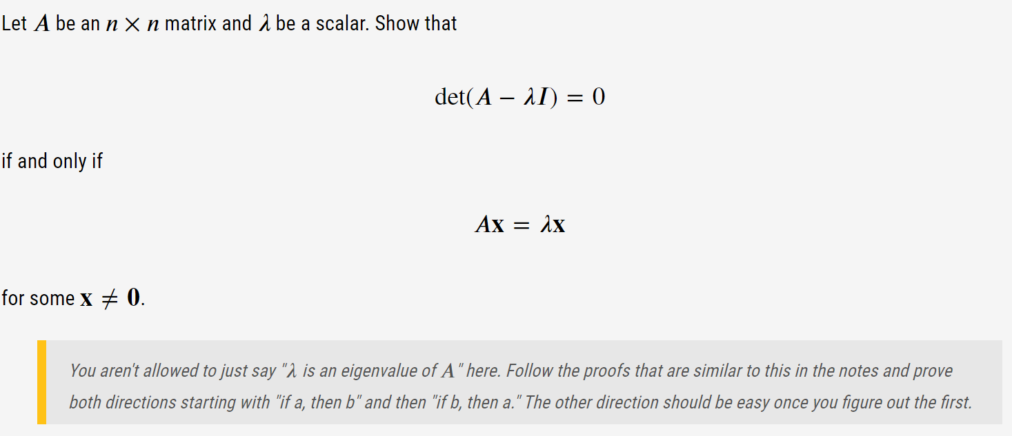 Solved Let A be an n x n matrix and a be a scalar. Show that | Chegg.com