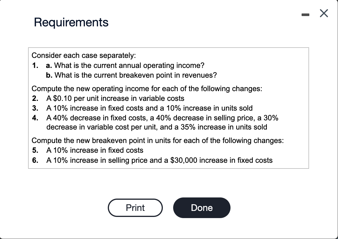 Solved Requirements Consider each case separately: 1. a. | Chegg.com