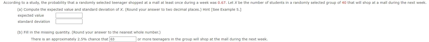 Solved (a) Compute the expected value and standard deviation | Chegg.com