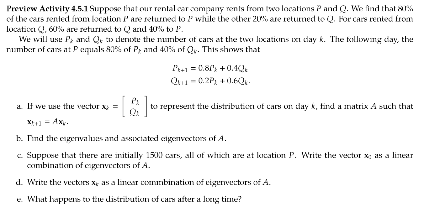 Solved Preview Activity 4.5.1 Suppose that our rental car | Chegg.com