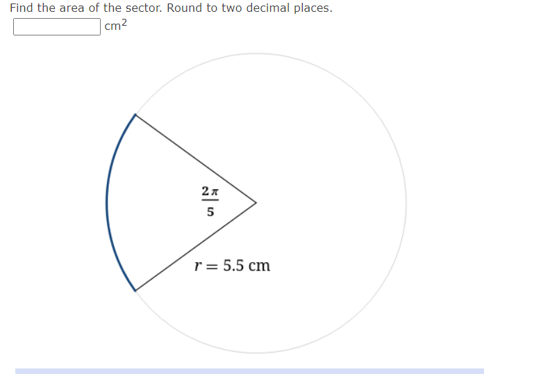Solved Find the area of the sector. Round to two decimal | Chegg.com