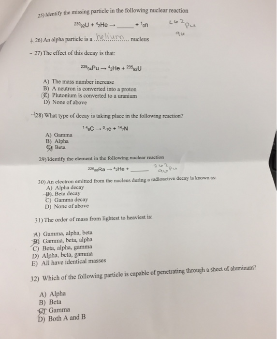 Solved Identify the missing particle in the following | Chegg.com