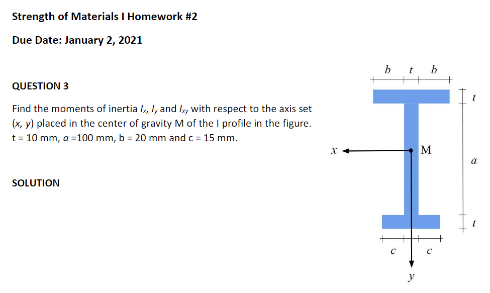 Solved Strength of Materials 1 Homework #2 Due Date: January | Chegg.com