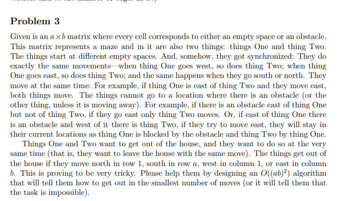 Solved Problem 3 Given Is An Axb Matrix Where Every Cell