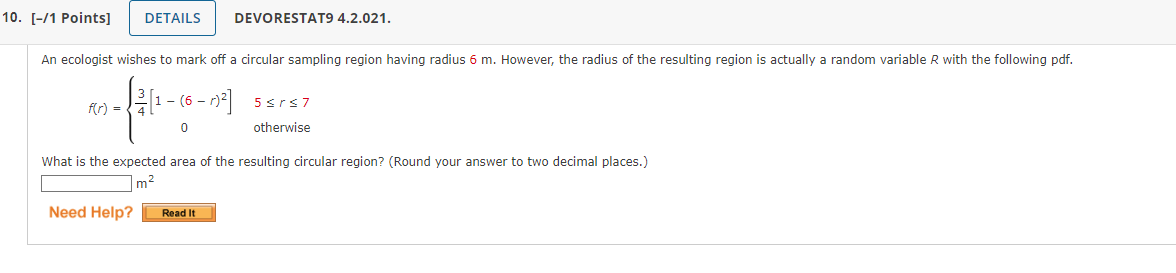 Solved An ecologist wishes to mark off a circular sampling | Chegg.com