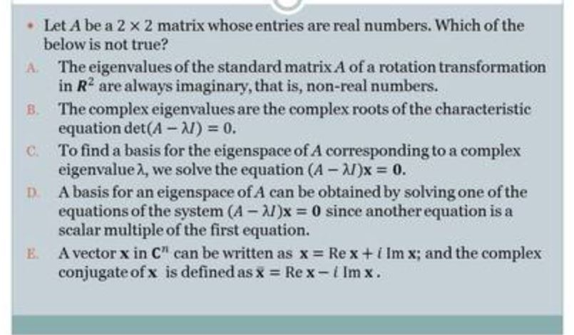 Solved Let A be a 2 × 2 matrix whose entries are real | Chegg.com