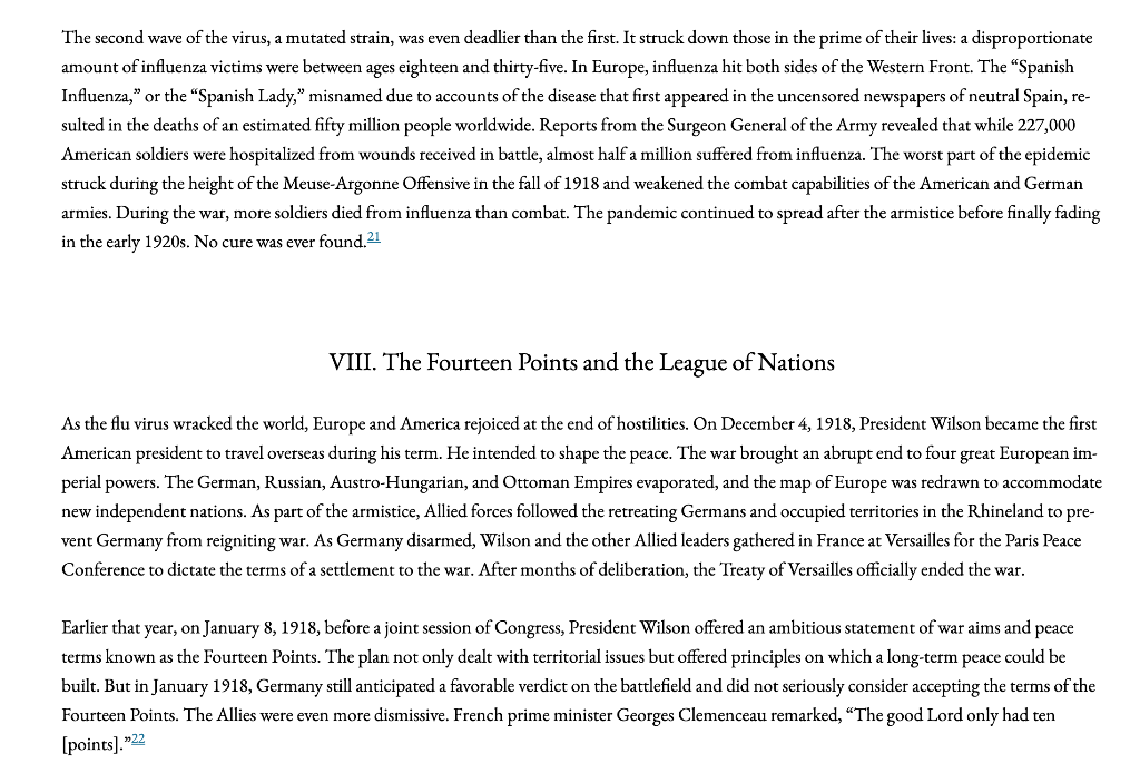 What three paragraph response from the World War I | Chegg.com